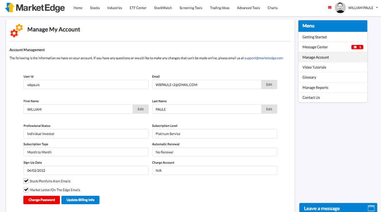 New Account and Help Center | The New MarketEdge