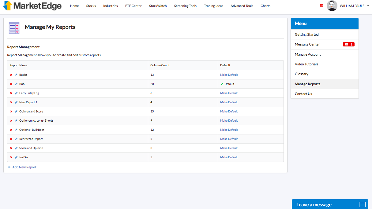 New Custom Report Formatting | The New MarketEdge